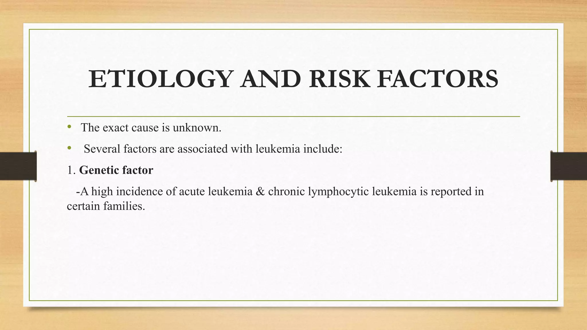 Leukemia (blood cancer) presentation | PPTX