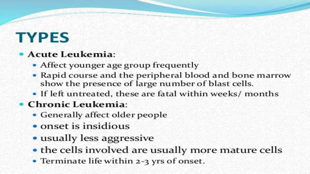 Leukemia | PPTX | Blood Disorders | Diseases and Conditions