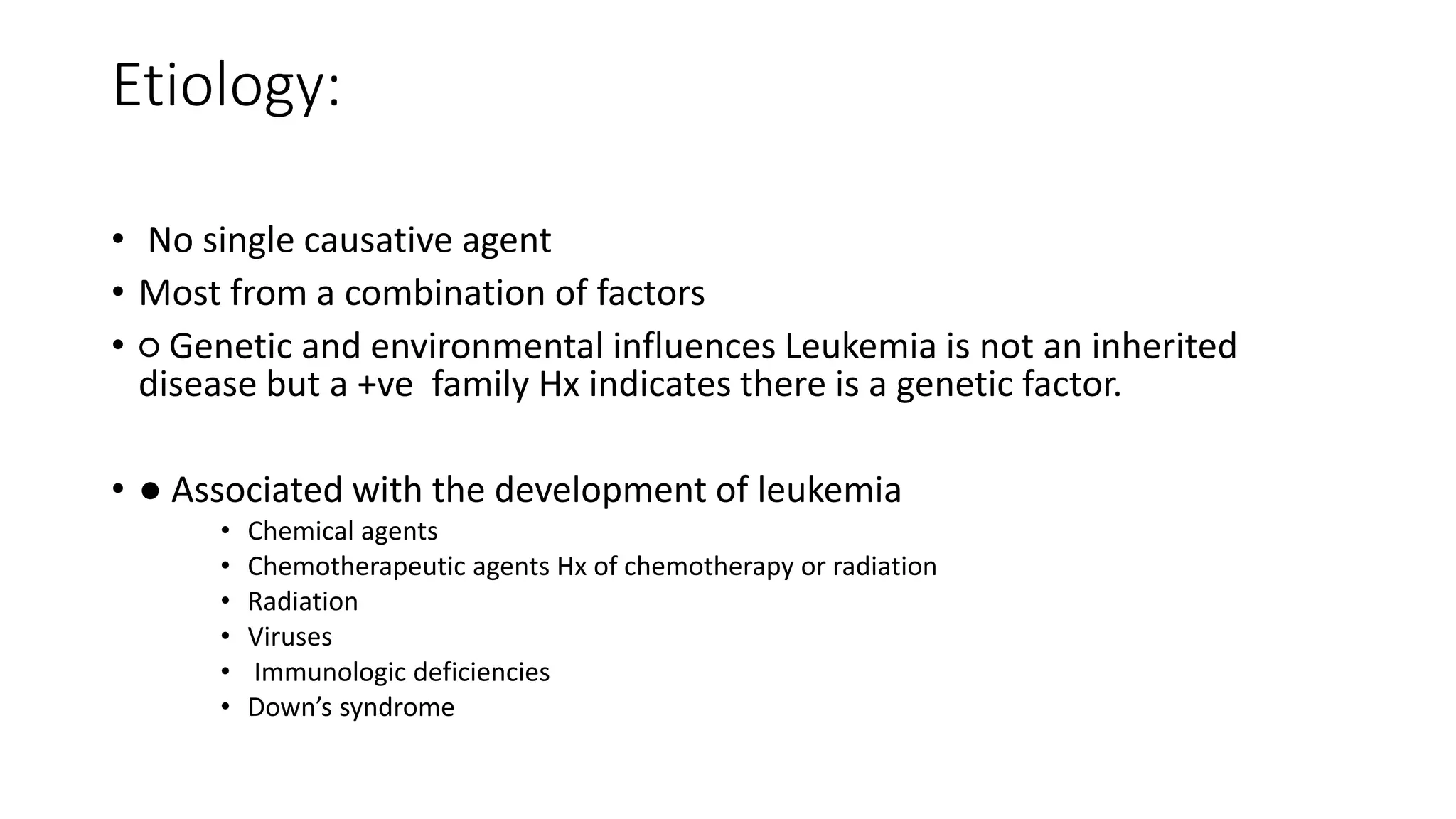 LEUKEMIALeukemia, historic perspective, etiology, risk factors ...