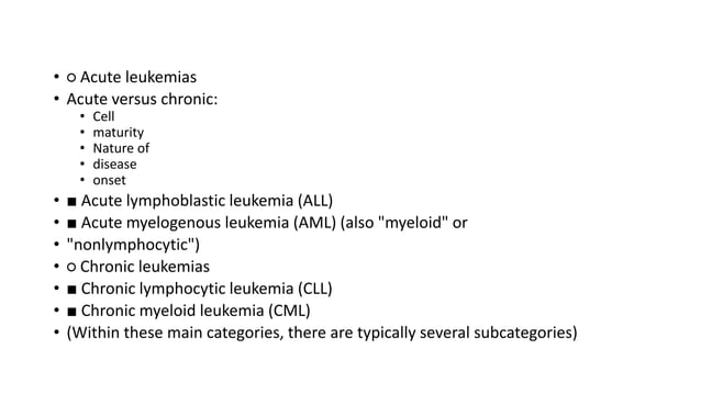 LEUKEMIALeukemia, historic perspective, etiology, risk factors ...