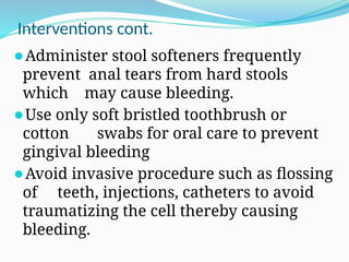 Nursing management of a patient with leukemia | PPTX