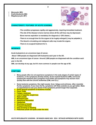 Leukemia --acute myeloid leukemia --- magdi sasi | PDF | Blood ...