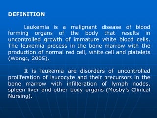 Leukemia - Teaching practice in nursing medical surgical | PPT