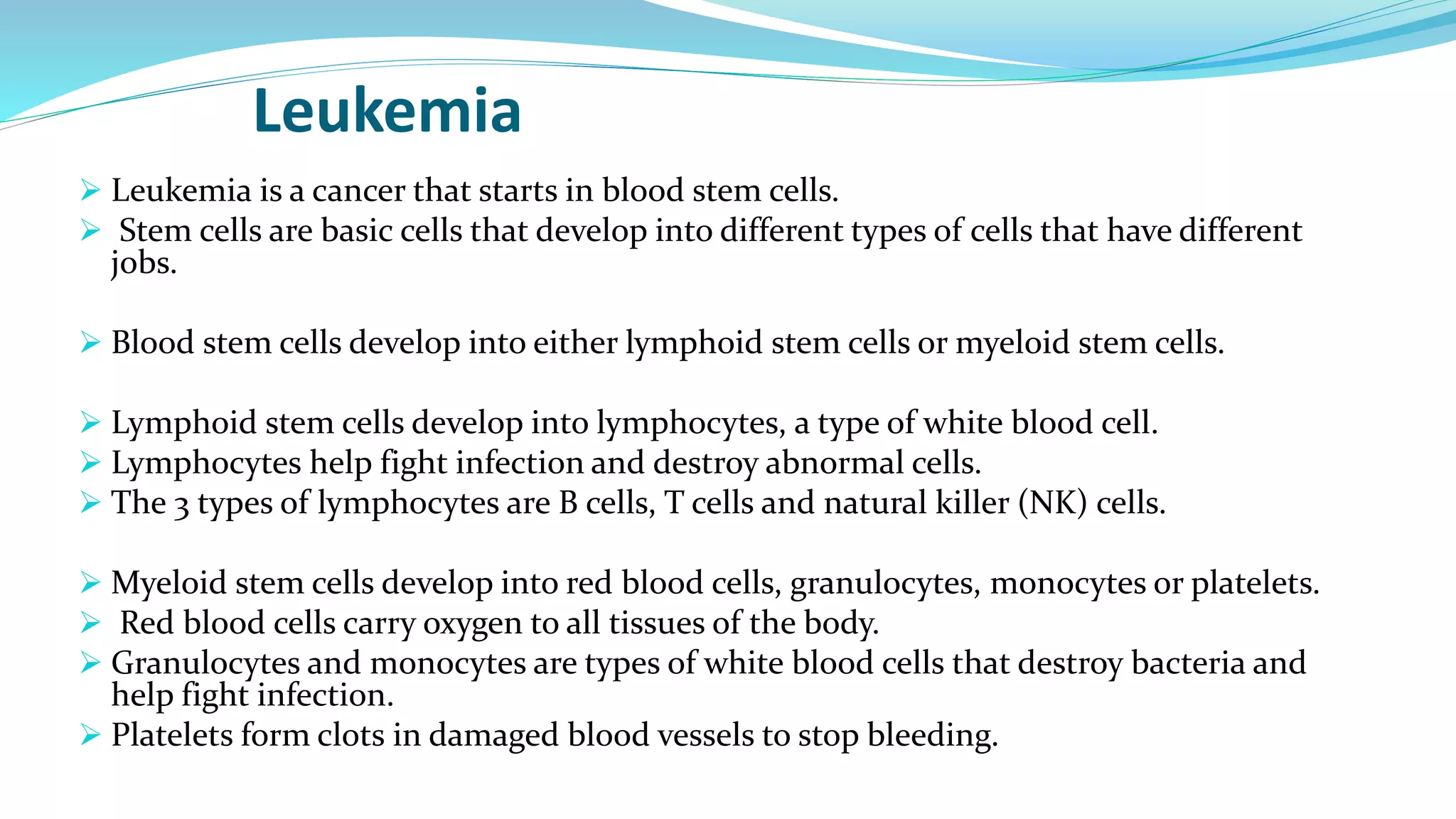 Leukemia and its types presentation 1 | PPTX