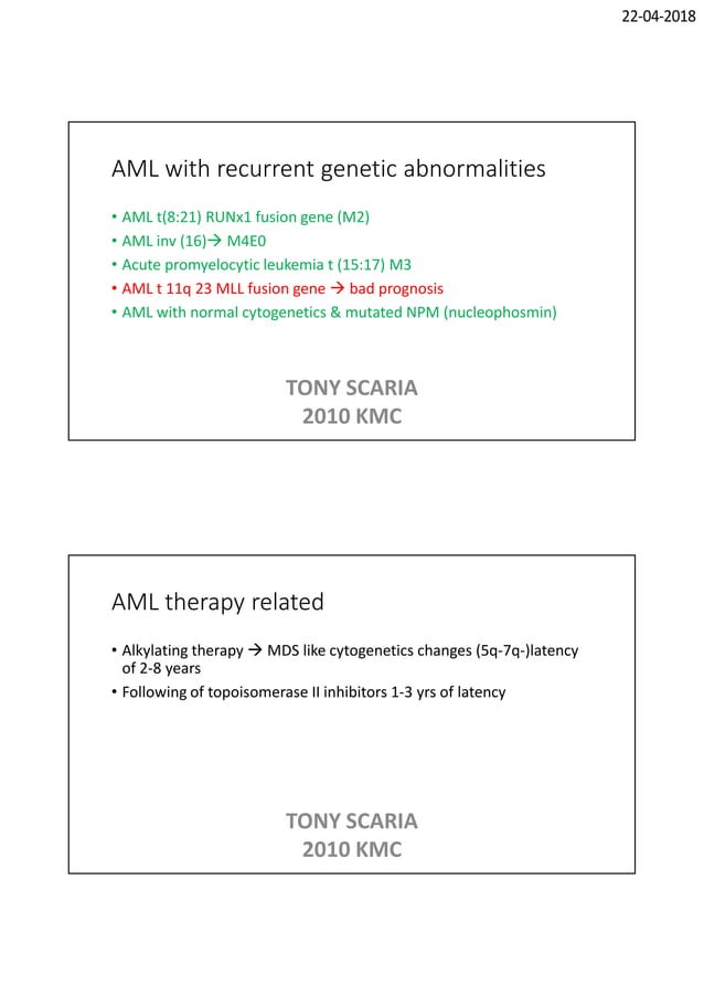 Leukemia and lymphoma PATHOLOGY REVISION NOTES | PDF