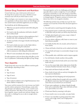 Leukemia & Lymphoma Society - Food & Nutrition facts | PDF
