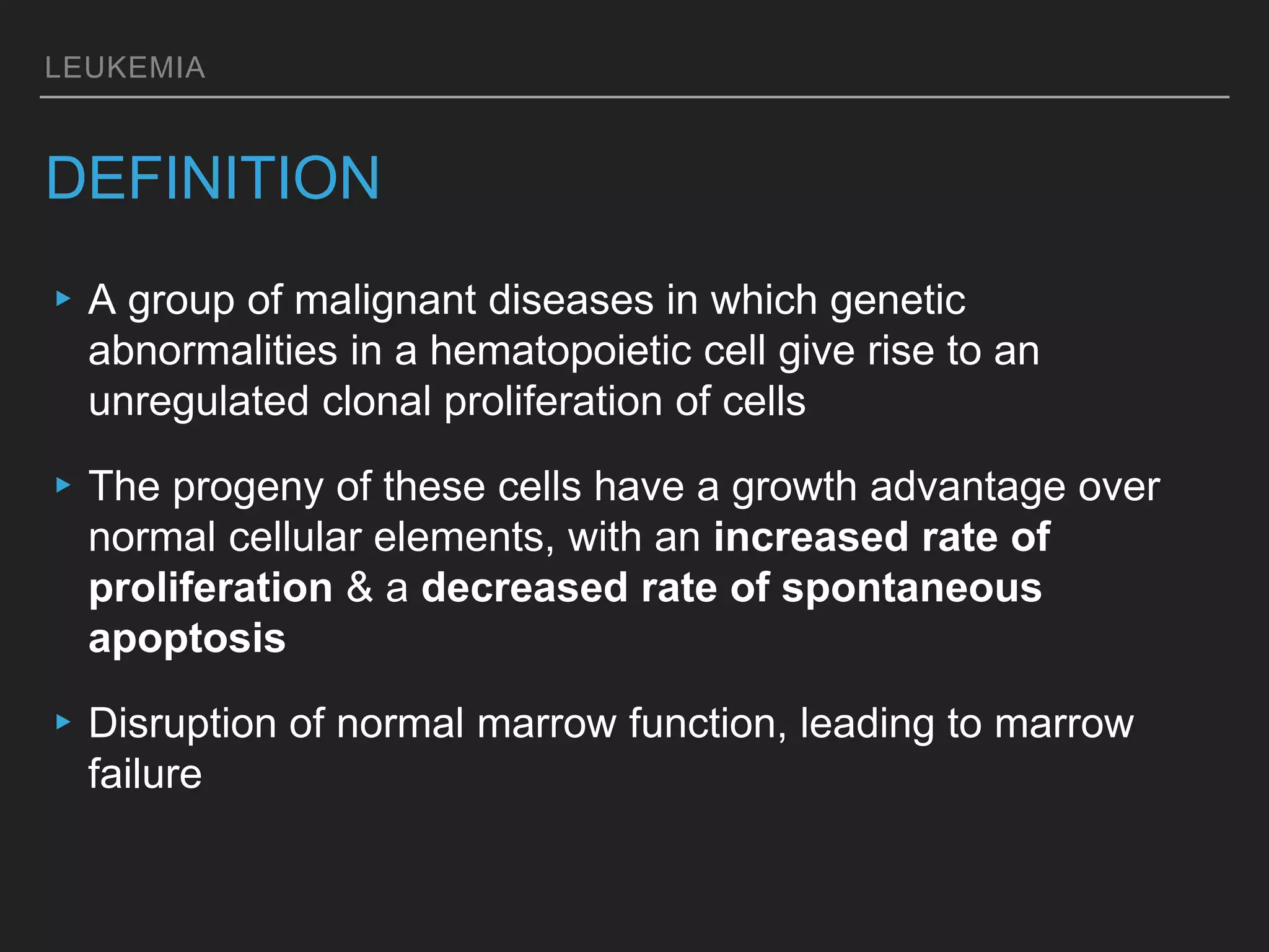 Leukemia in Pediatrics - Dr. Julius King Kwedhi | PPTX