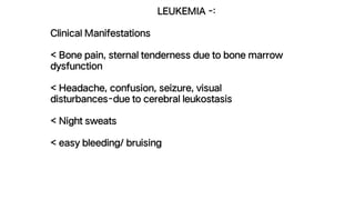 Leukemia ppt for nursing students for help in exam | PPTX