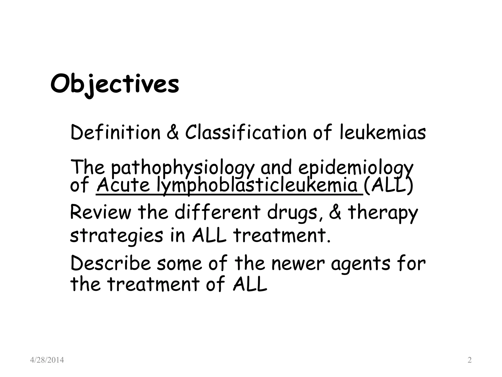 Leukemias in children | PPTX