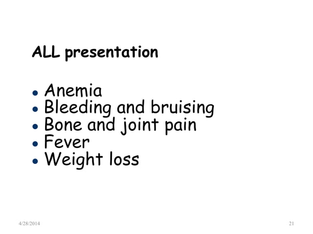 Leukemias in children | PPTX | Blood Disorders | Diseases and Conditions