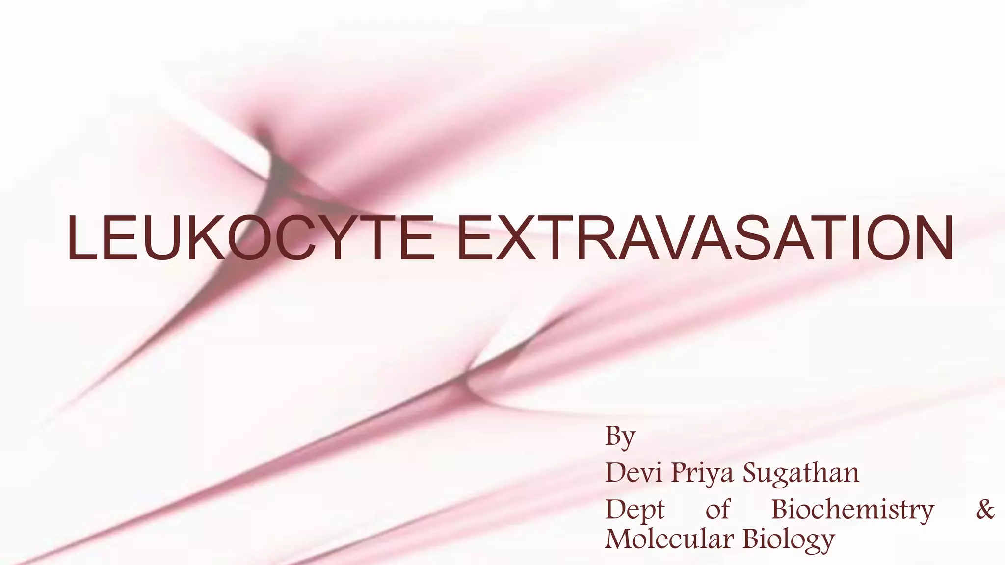 Leukocyte extravasation | PPTX