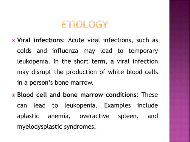 Leukopenia | PPTX | Blood Disorders | Diseases and Conditions