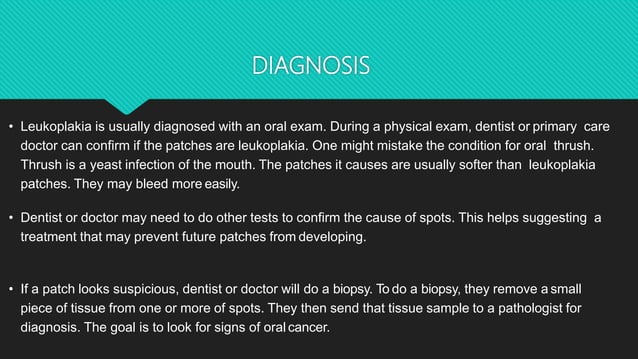Leukoplakia | PPTX | Dental Health | Diseases and Conditions