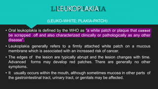 Leukoplakia | PPTX
