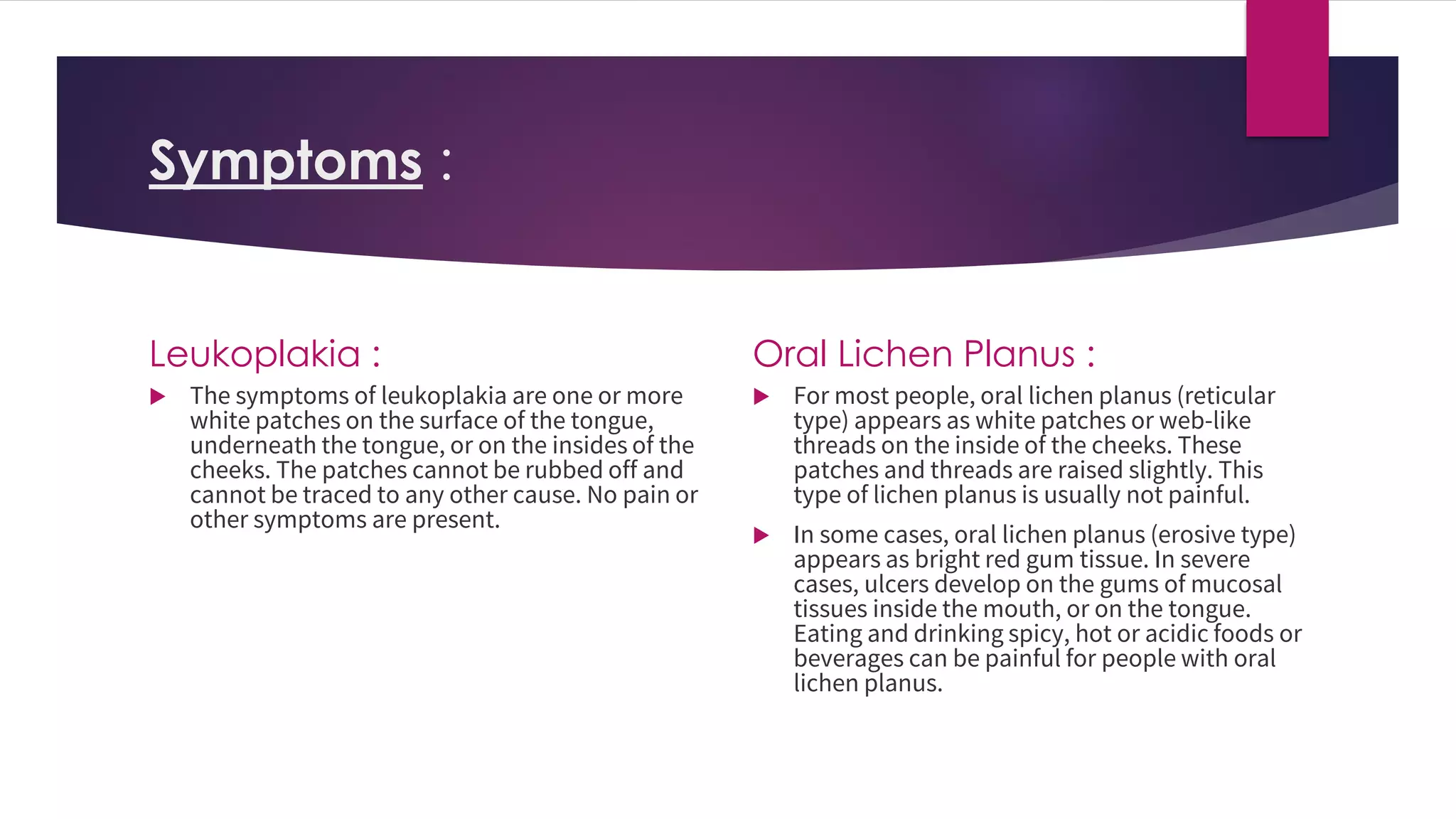 Leukoplakia vs lichen planus. | PDF