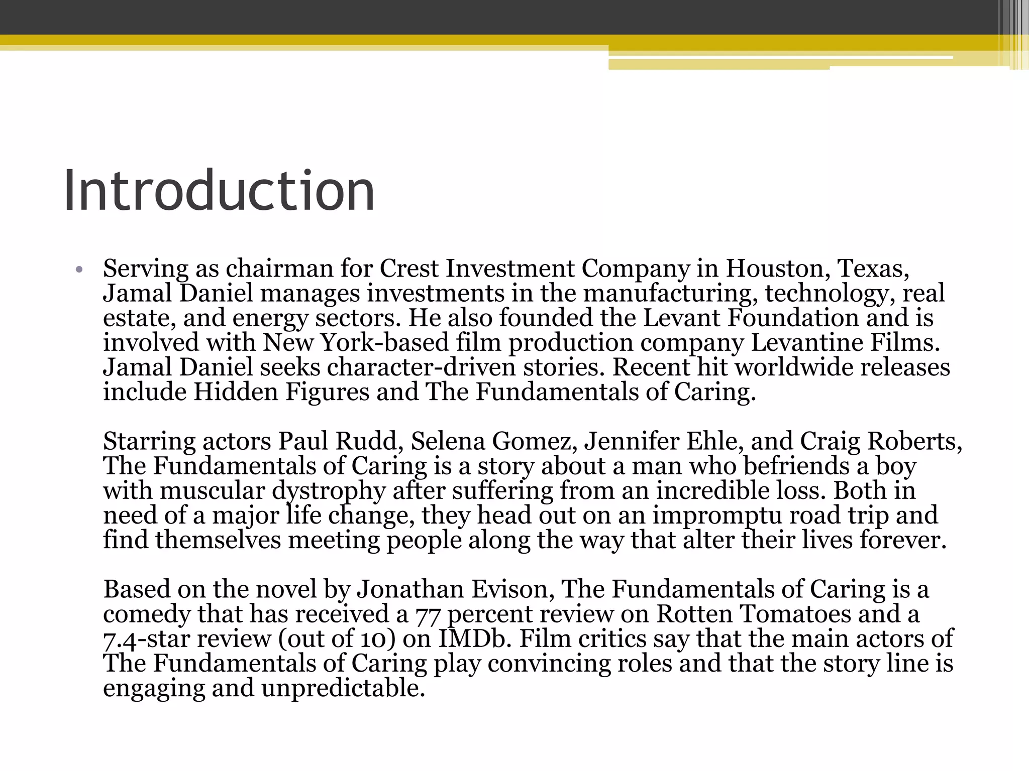 Levantine Films’ The Fundamentals of Caring | PPTX
