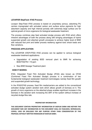 LEVAPOR STEPFEED-IFAS PROCESS FOR BNR | PDF