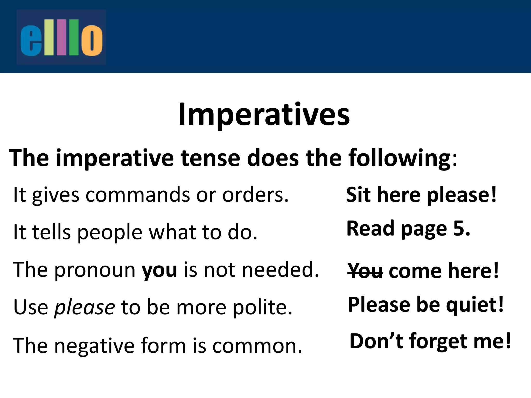 Level 2-03 imperatives | PPTX