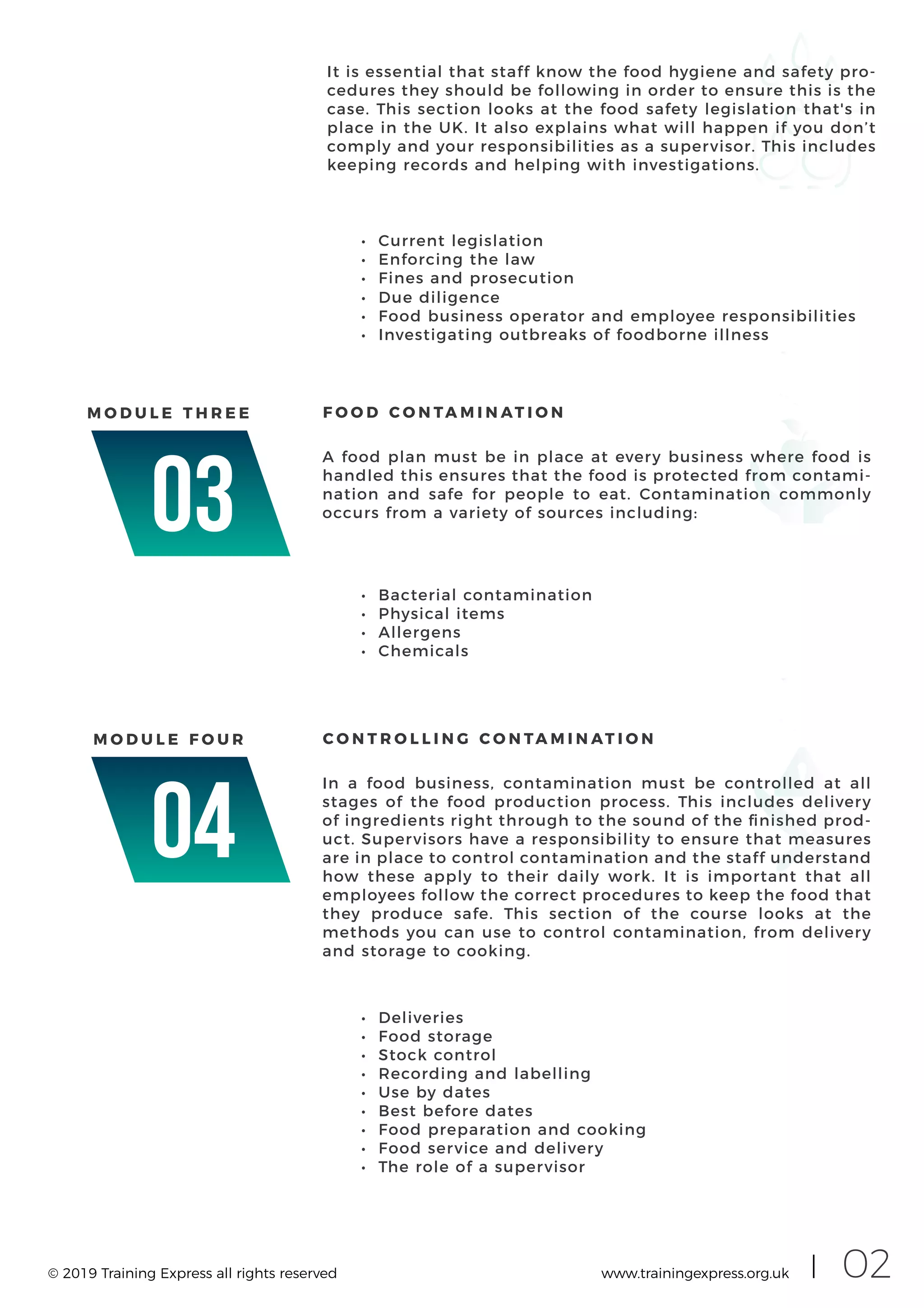 Level 3 Supervising Food Safety in Catering | PDF