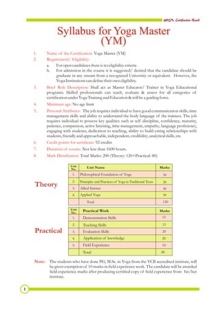 yoga master syllabus | PDF