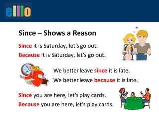 Level 5-03 Subordinating Conjunctions of Reason | PPTX