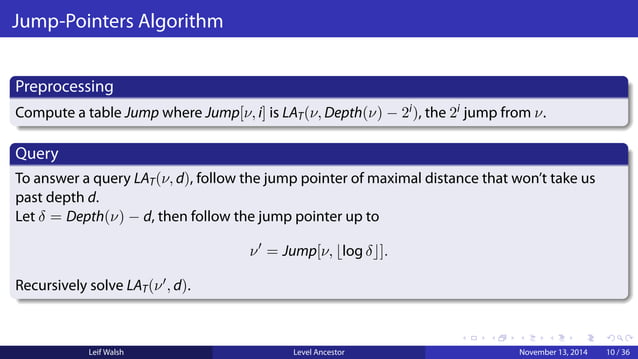 The Level Ancestor Problem simplified | PPT