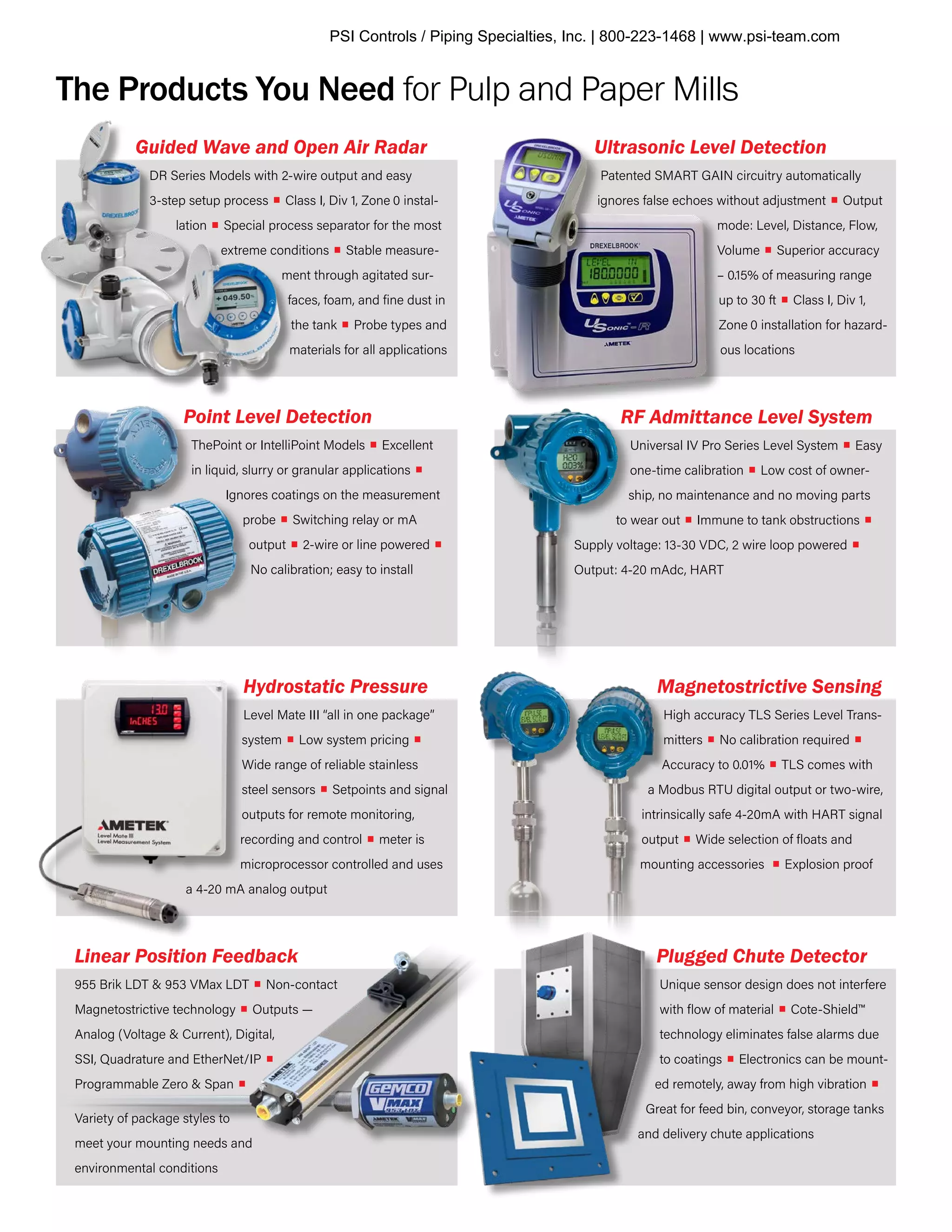 Level and Pressure Instrumentation for Pulp & Paper Production | PDF ...