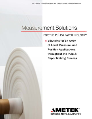Level and Pressure Instrumentation for Pulp & Paper Production | PDF ...