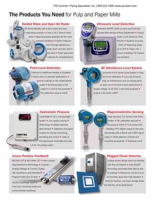 Level and Pressure Instrumentation for Pulp & Paper Production | PDF ...