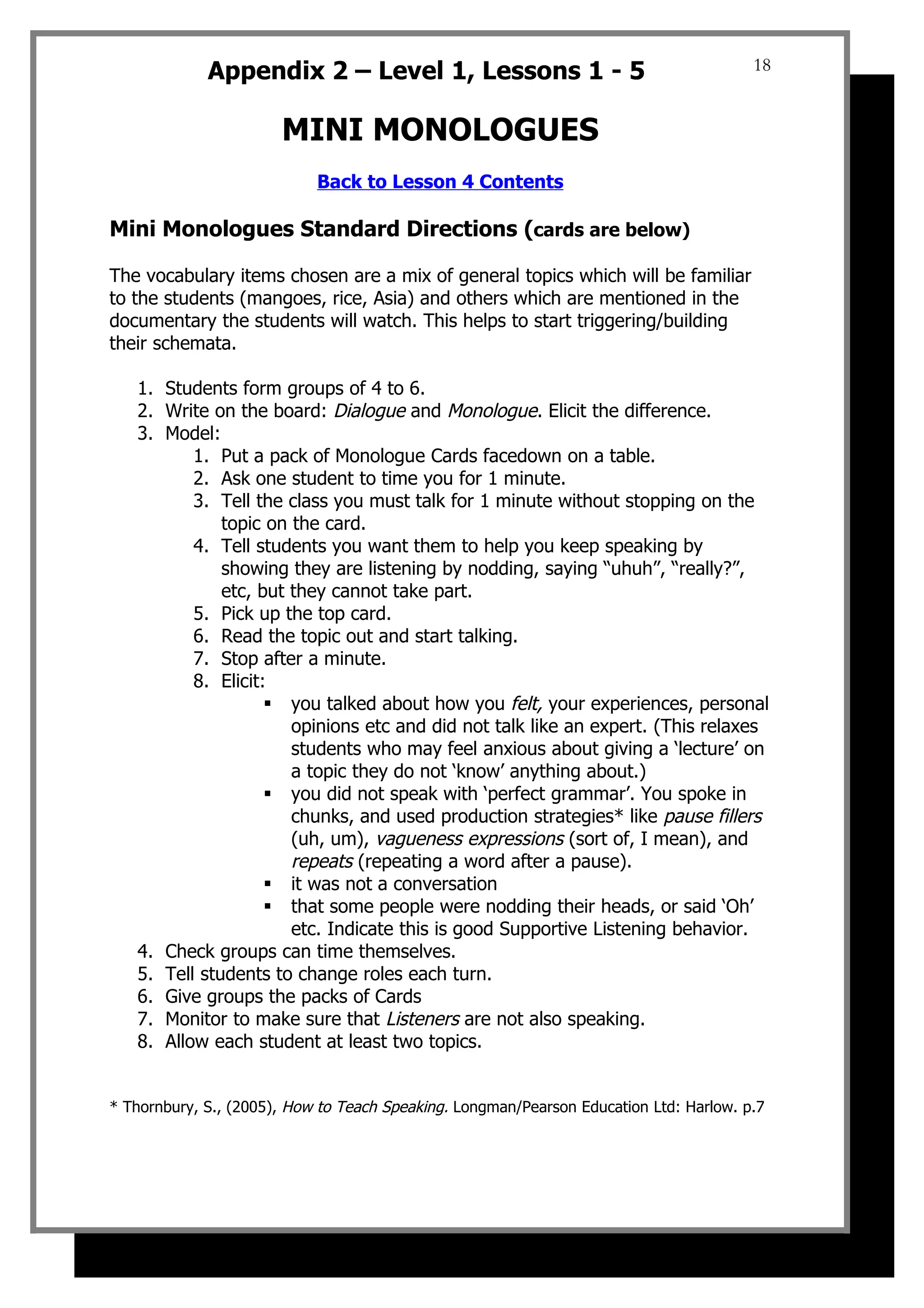 Level 1 lessons 1 - 5 | DOC