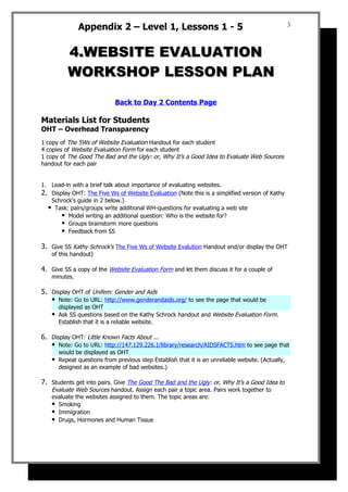 Level 1 lessons 1 - 5 | DOC | Web Development | Internet