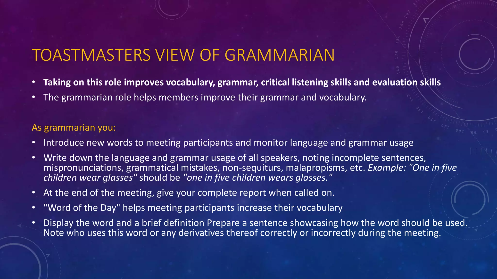 BEING GRAMMARIAN | PPTX