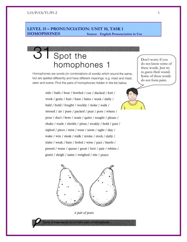 Level 15 pronunciation - unit 10 - typ - task 1 | DOC