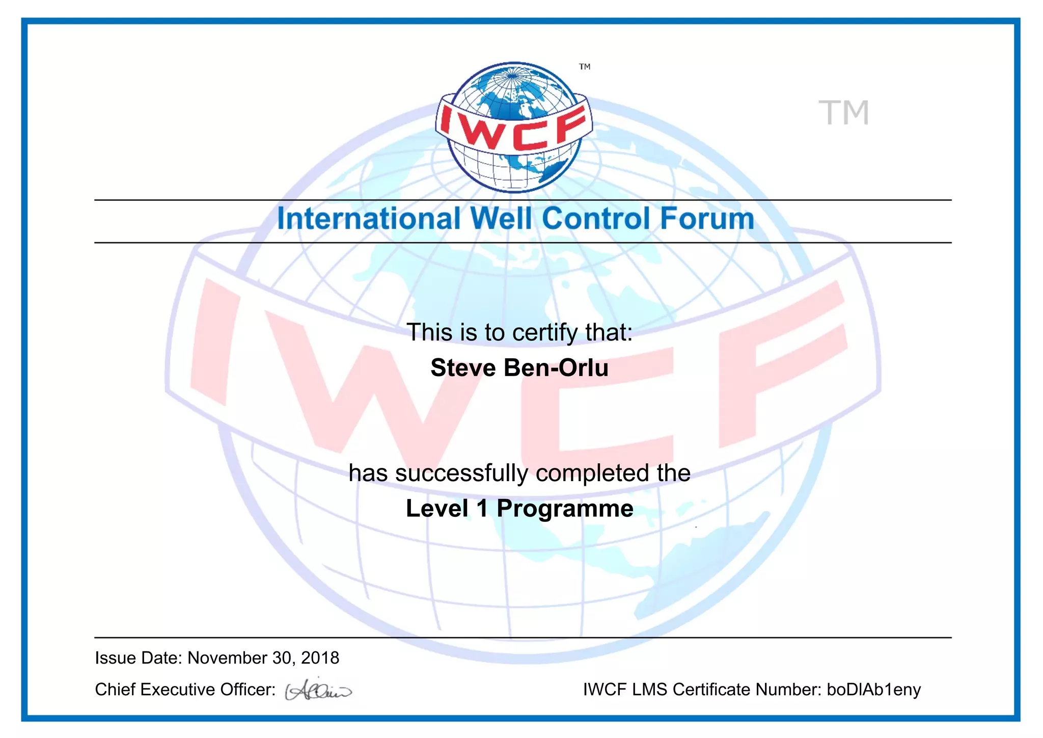 IWCF- Level 1 | PPT