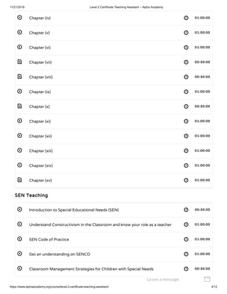 Level 2 certificate teaching assistant - Alpha Academy | PDF