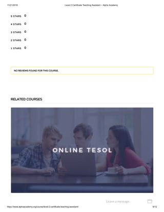 Level 2 certificate teaching assistant - Alpha Academy | PDF