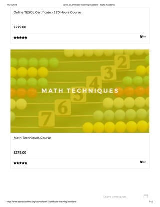 Level 2 certificate teaching assistant - Alpha Academy | PDF