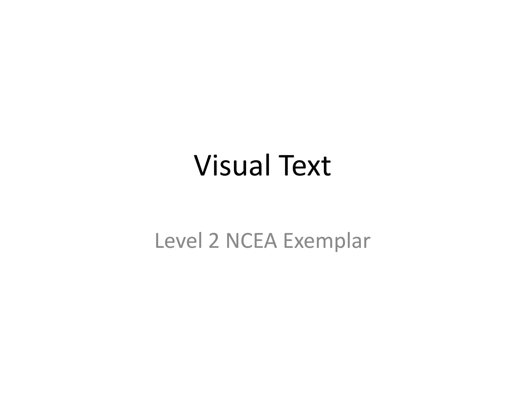 Level 2 Visual Text - Exemplar | PPTX