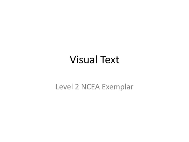 Level 2 Visual Text - Exemplar | PPT