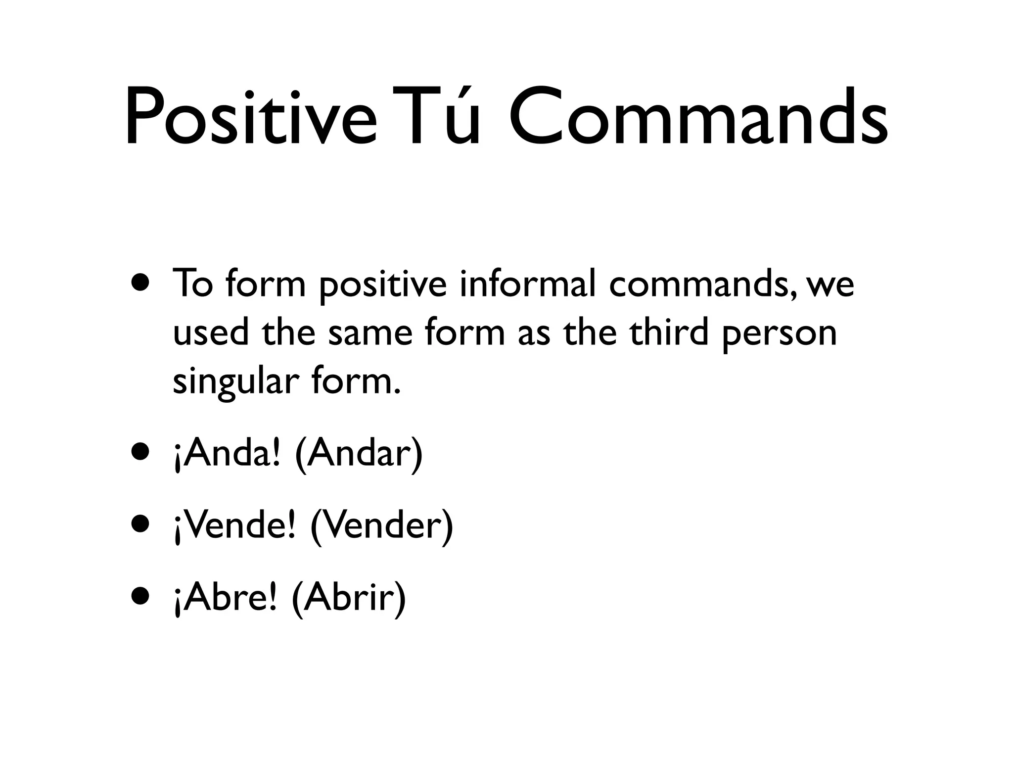 Level 2 formal commands | PPT
