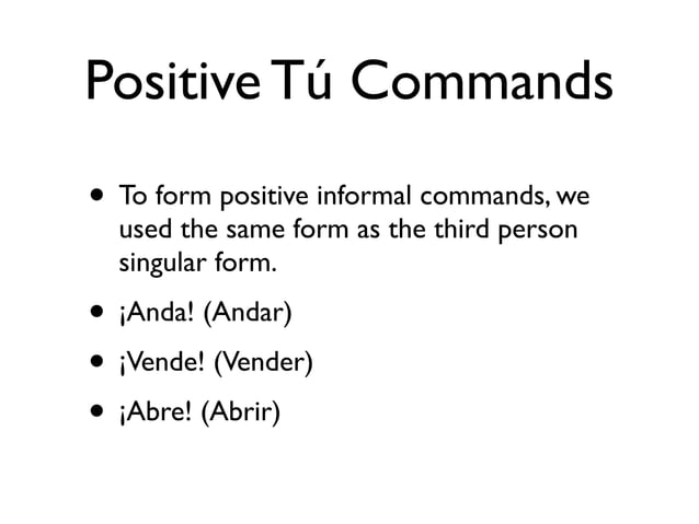 Level 2 formal commands | PPT