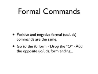 Level 2 formal commands | PPT