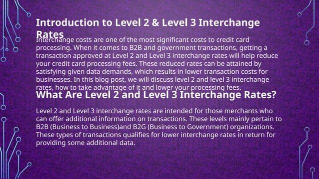 Level 2 & Level 3 Interchange Rates How They Work and Why They Matter ...