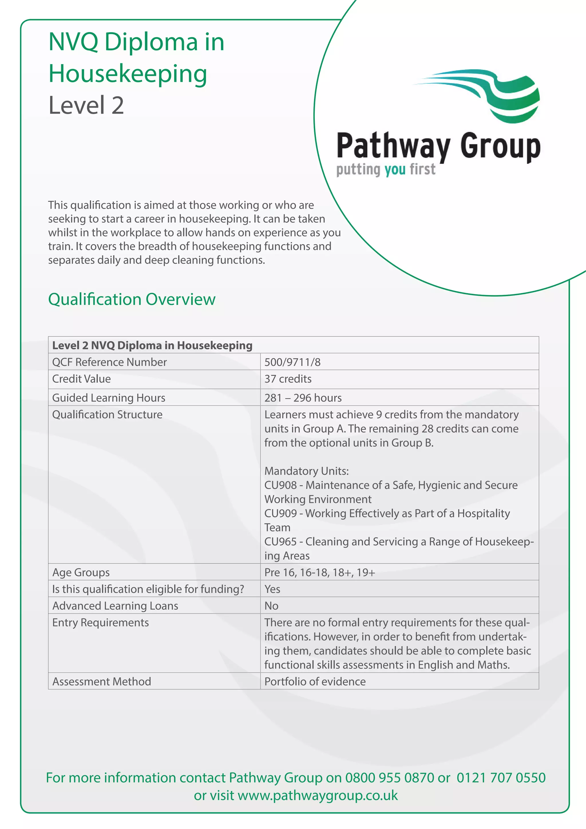 Level 2 NVQ Diploma in Housekeeping | PDF