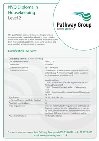 Level 2 NVQ Diploma in Housekeeping | PDF