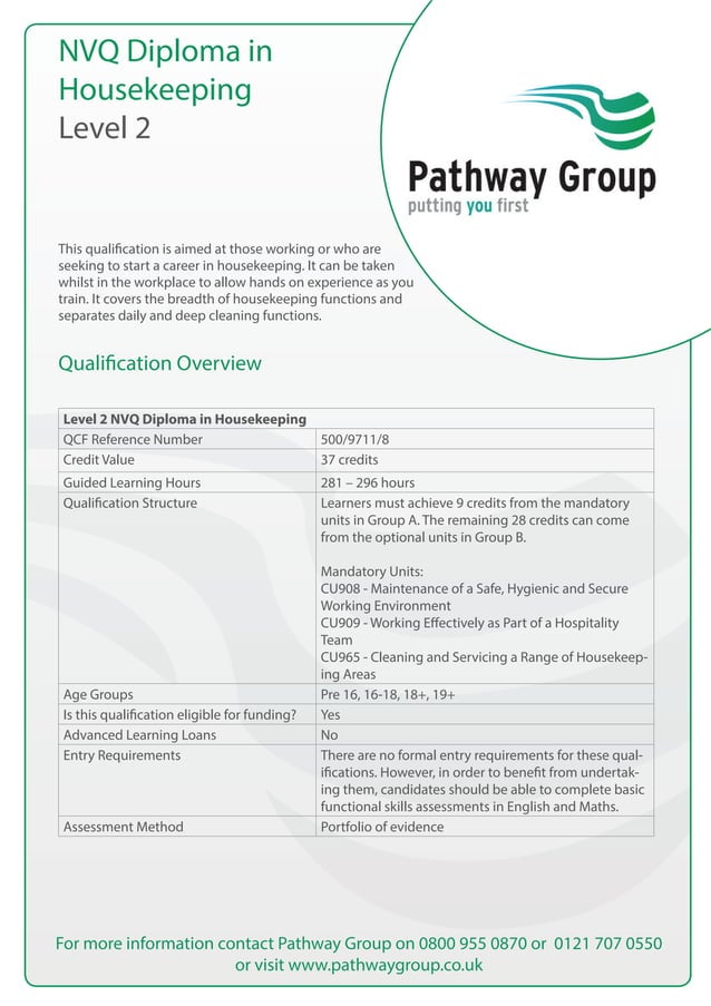 Level 2 NVQ Diploma in Housekeeping | PDF | Vocational Training | Careers