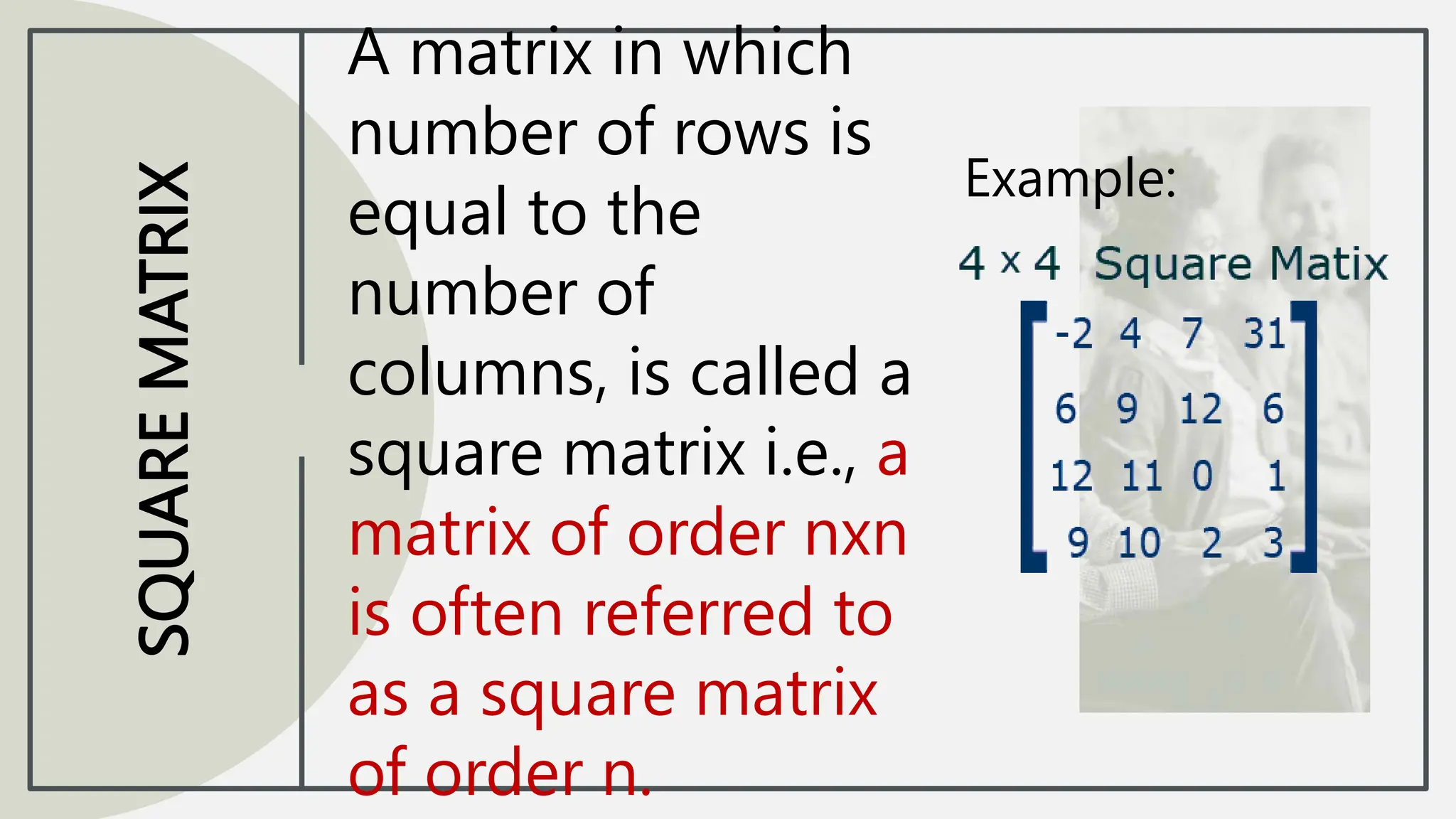 Level 2 matrices and it's types for grade 11 | PPTX
