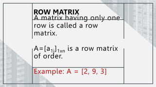Level 2 matrices and it's types for grade 11 | PPTX