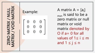Level 2 matrices and it's types for grade 11 | PPTX