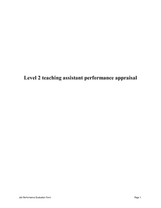 Level 2 teaching assistant perfomance appraisal 2 | PDF